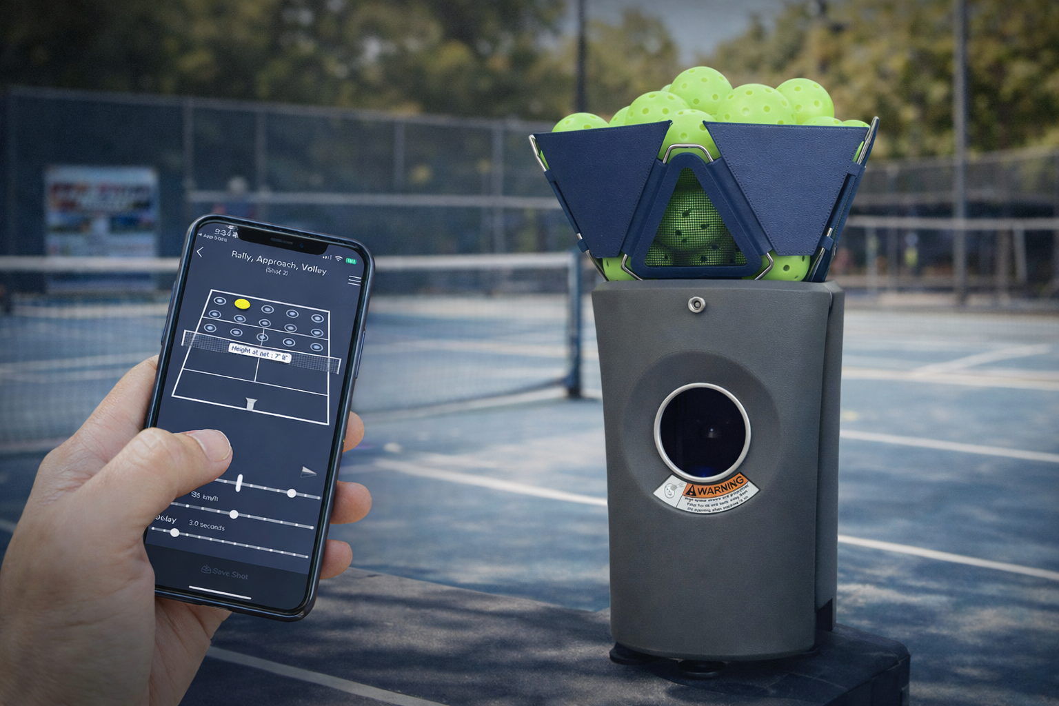 A pickleball machine invented by the creator of the Apple Pencil